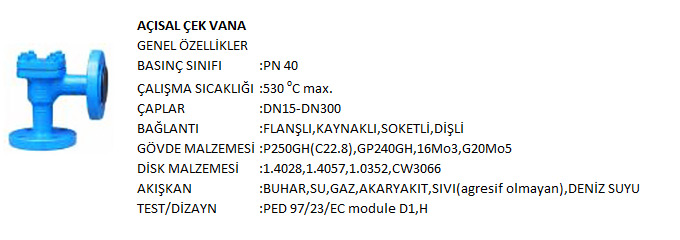 Açısal Çek Vanalar